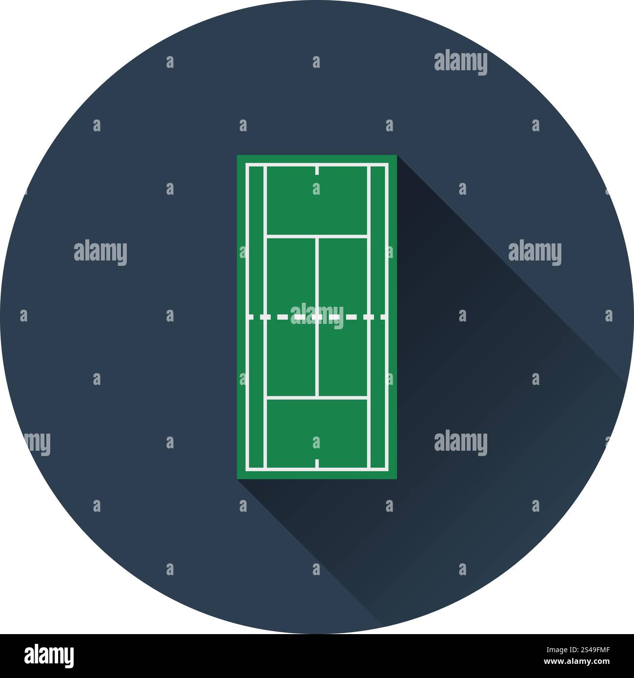 Tennis field mark icon. Flat color design. Vector illustration Stock ...