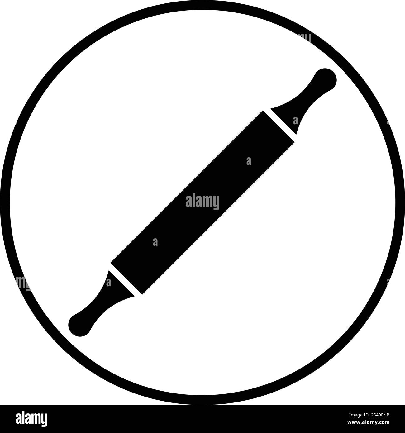 Bakery pin-roll icon. Thin circle design. Vector illustration Stock ...