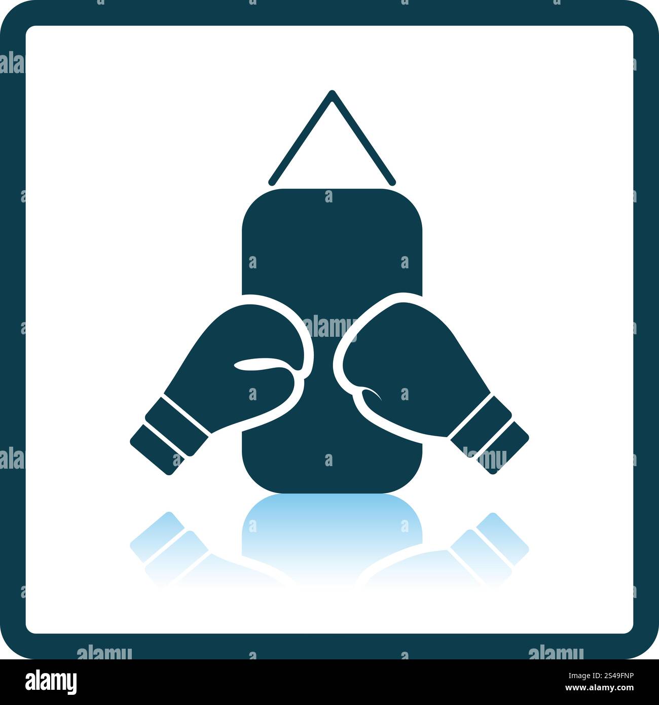 Icon of Boxing pear and gloves. Shadow reflection design. Vector ...