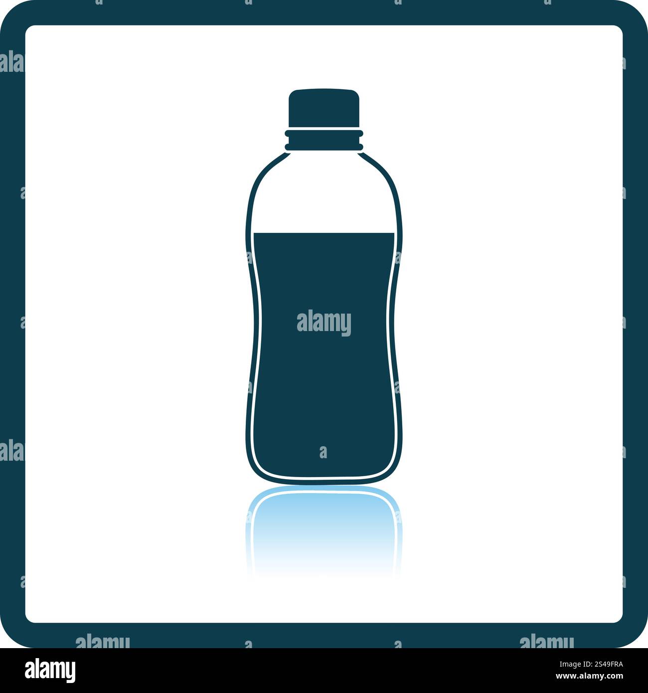 Sport bottle of drink icon. Shadow reflection design. Vector ...