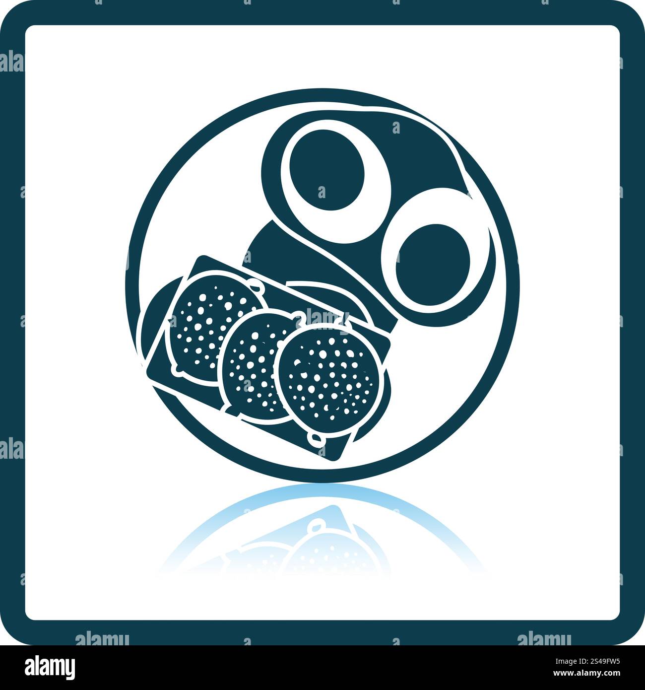 Omlet and sandwich icon. Shadow reflection design. Vector illustration ...