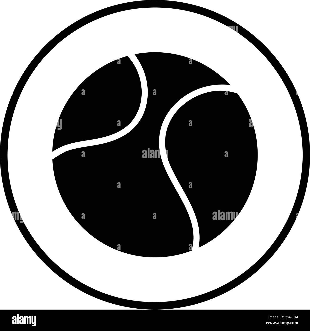 Tennis ball icon. Thin circle design. Vector illustration Stock Vector Image & Art - Alamy