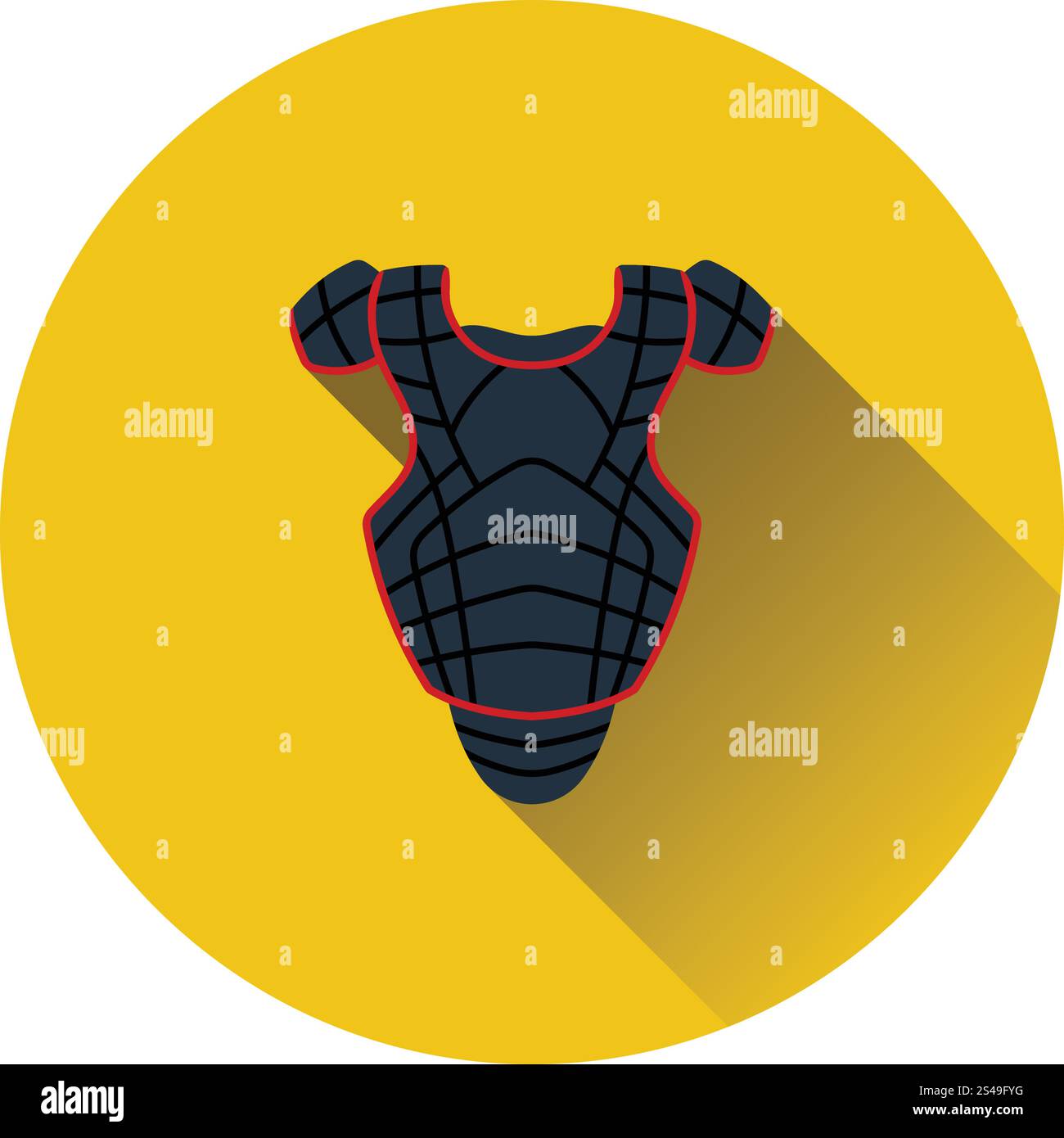 Baseball chest protector icon. Flat color design. Vector illustration ...