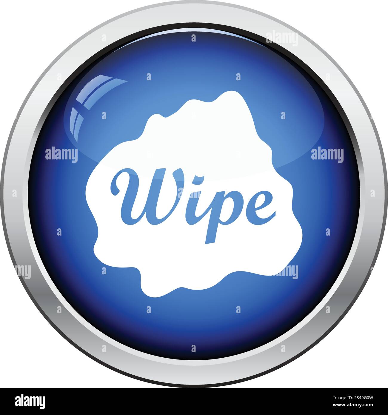 Wipe cloth icon. Glossy button design. Vector illustration Stock Vector ...