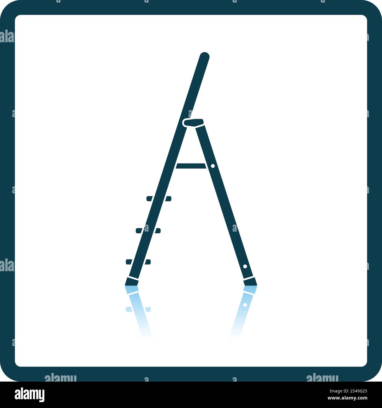 Construction ladder icon. Shadow reflection design. Vector illustration ...