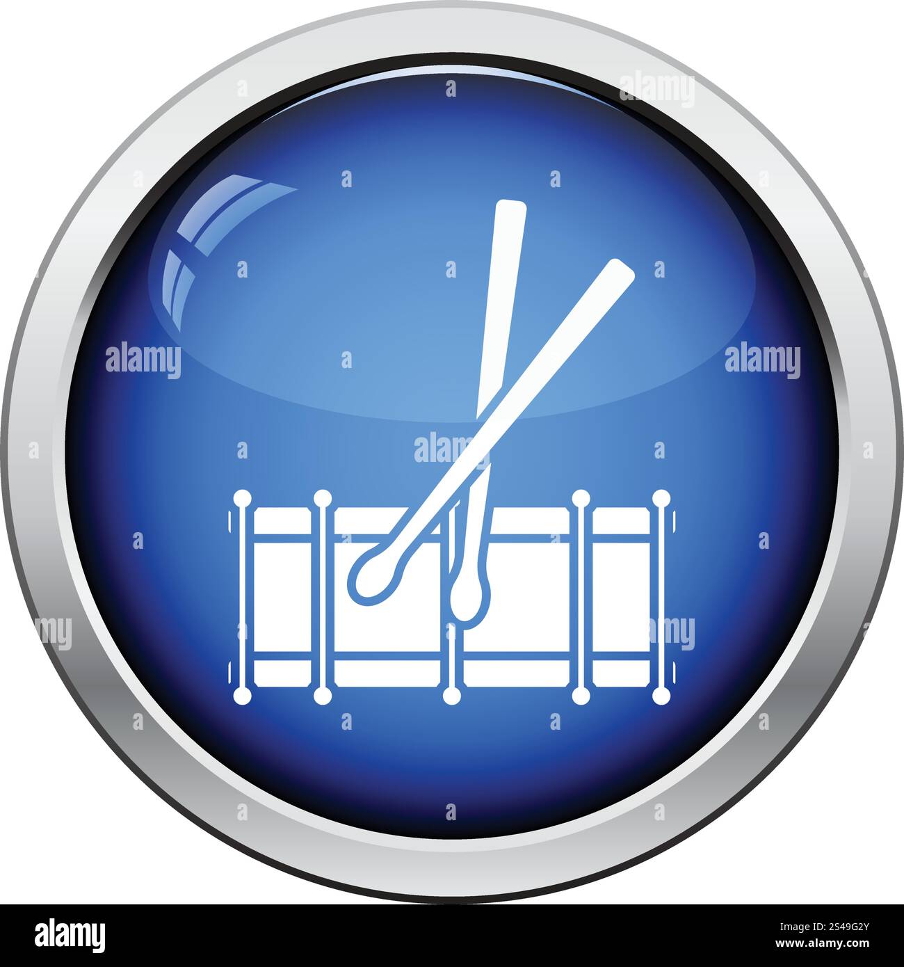 Drum toy icon. Glossy button design. Vector illustration Stock Vector ...