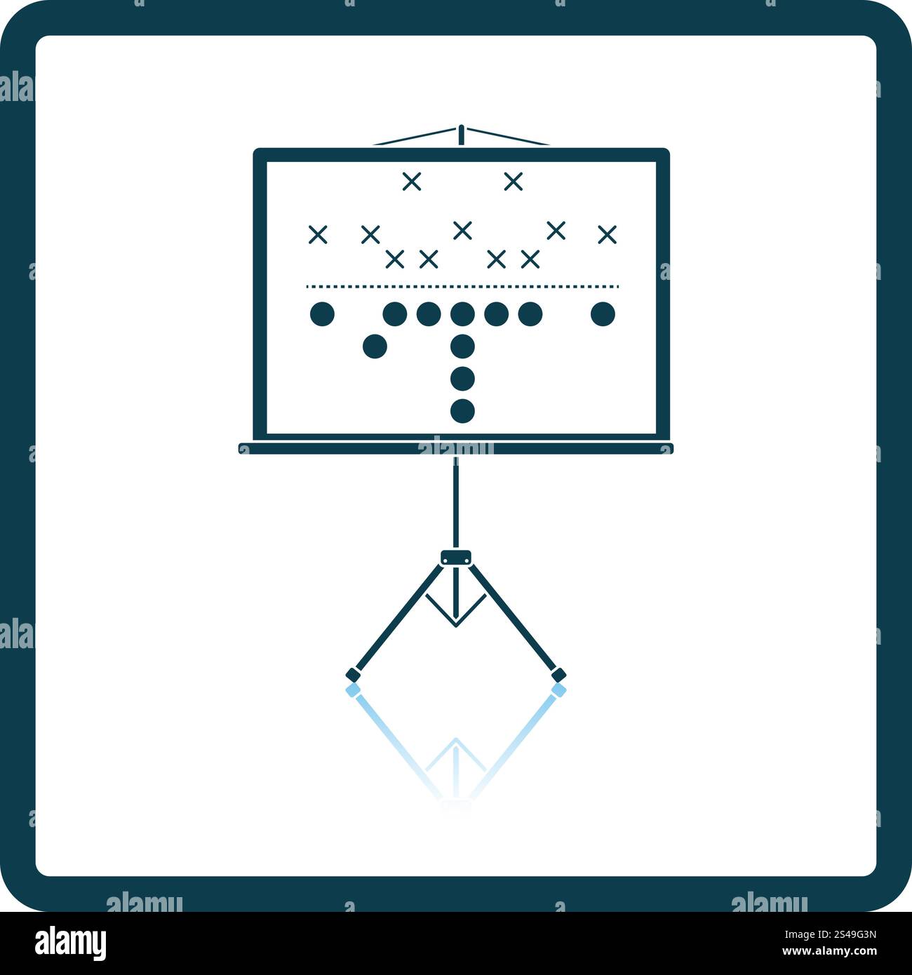 American football game plan stand icon. Shadow reflection design ...