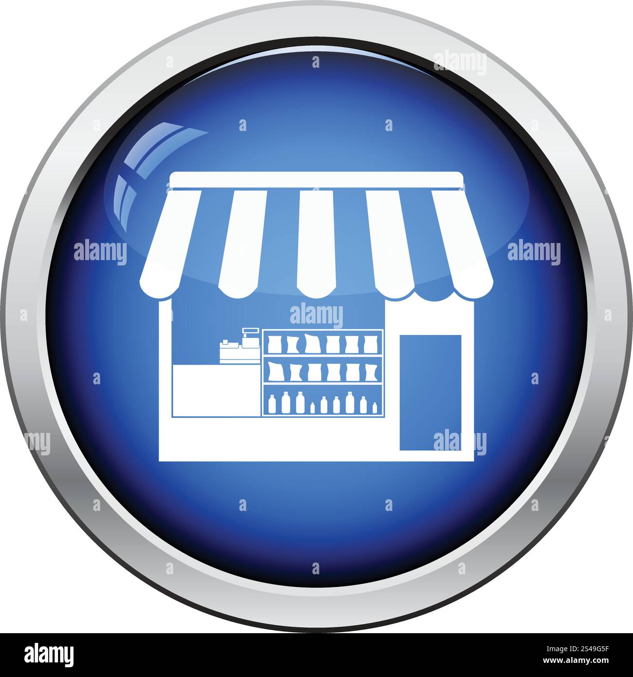 Tent shop icon. Glossy button design. Vector illustration Stock Vector ...