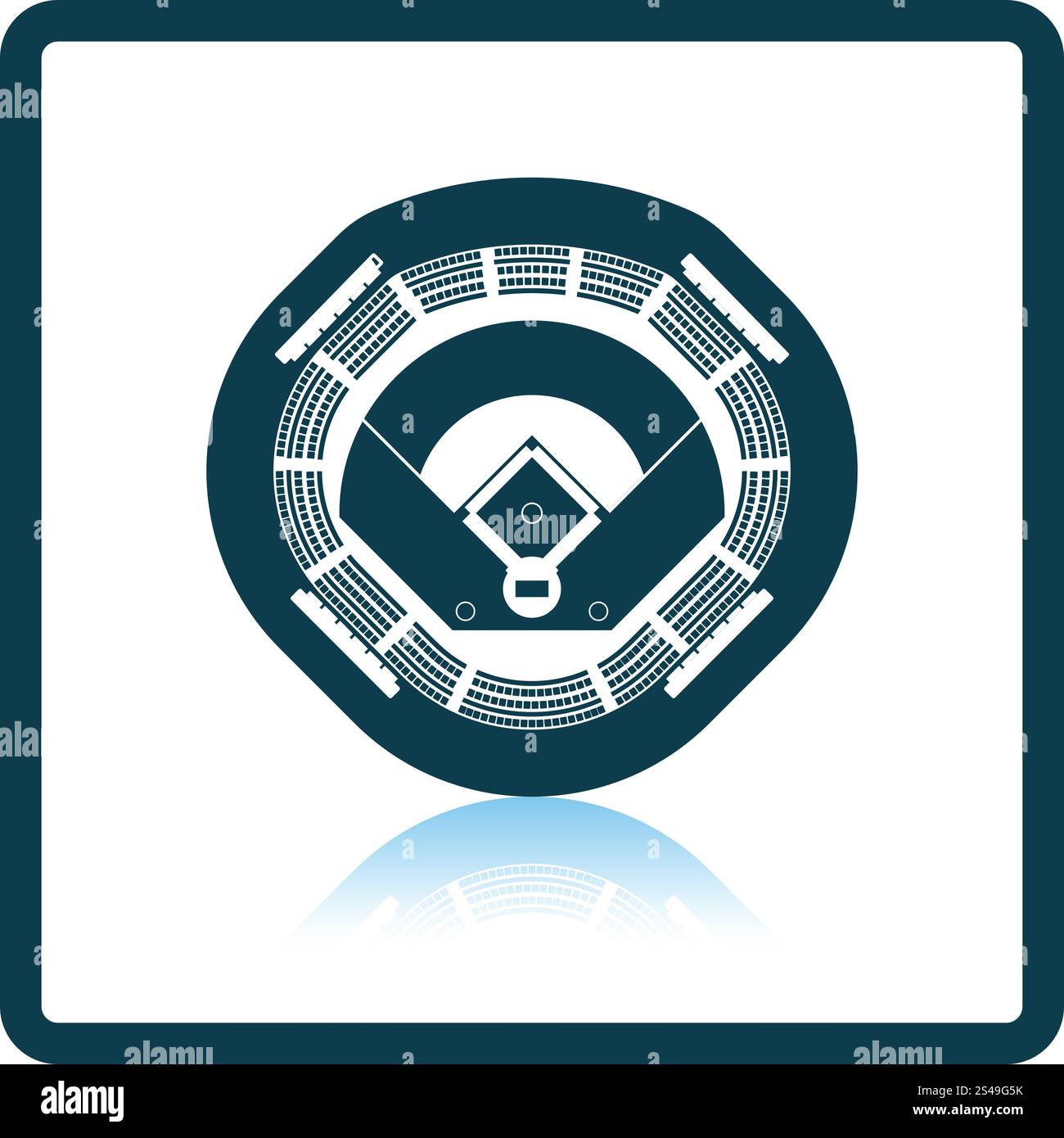 Baseball stadium icon. Shadow reflection design. Vector illustration ...