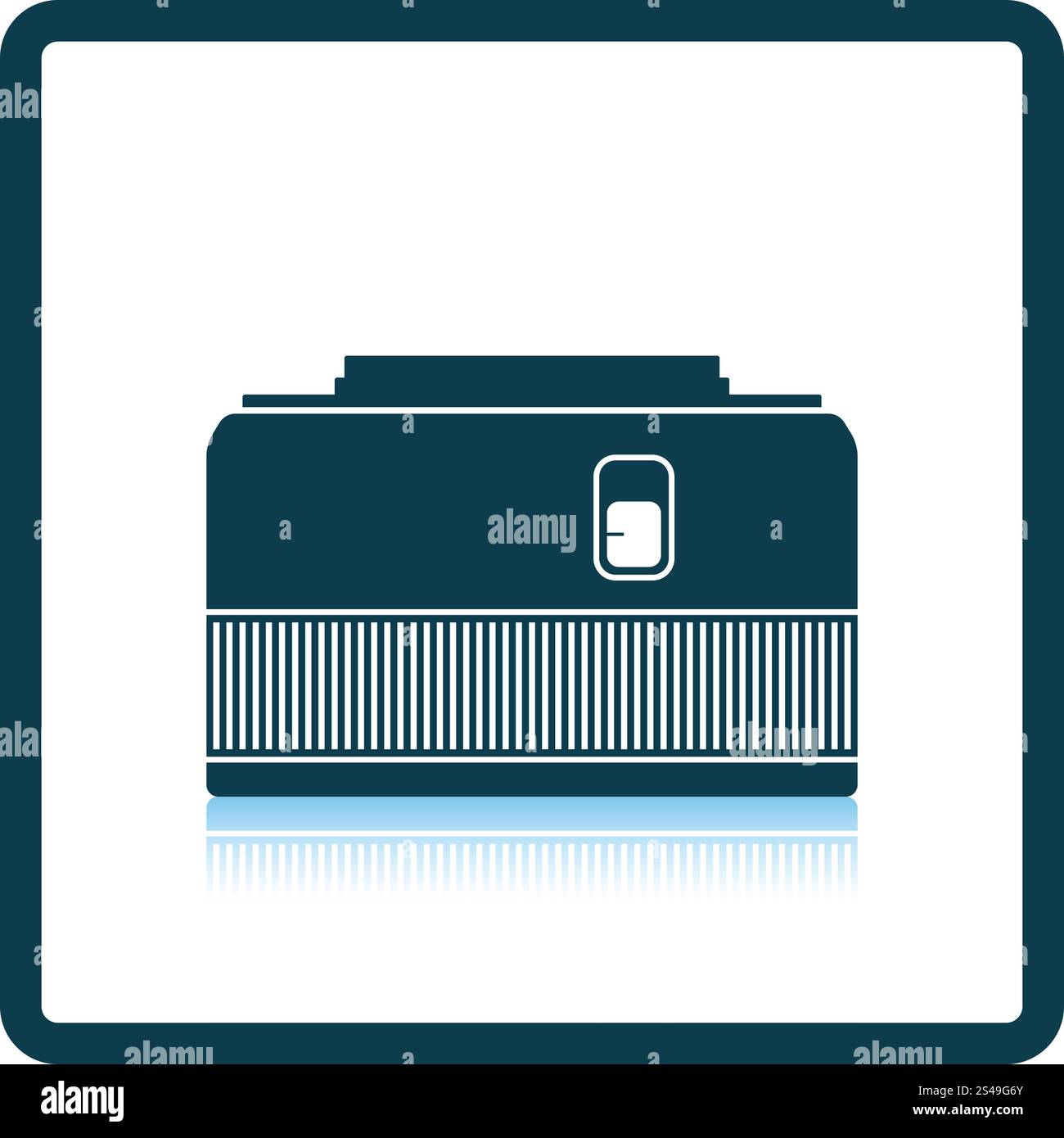 Icon of photo camera 50 mm lens. Shadow reflection design. Vector ...