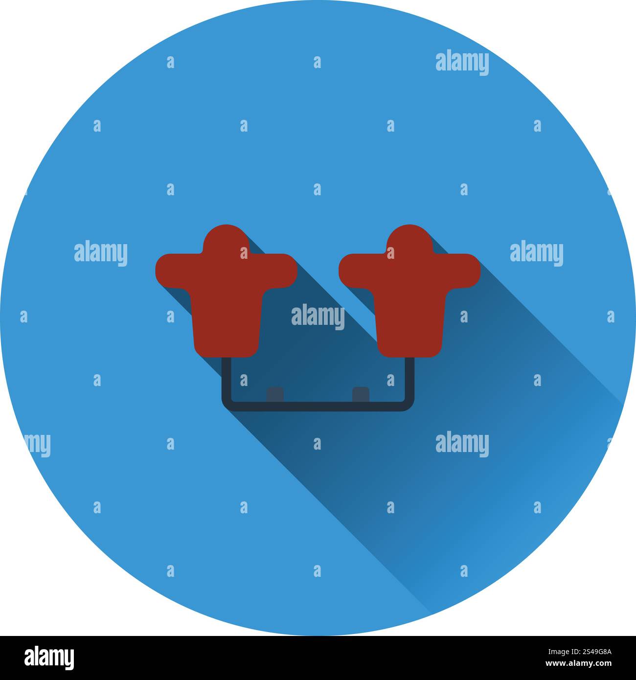 American football tackling sled icon. Flat color design. Vector ...
