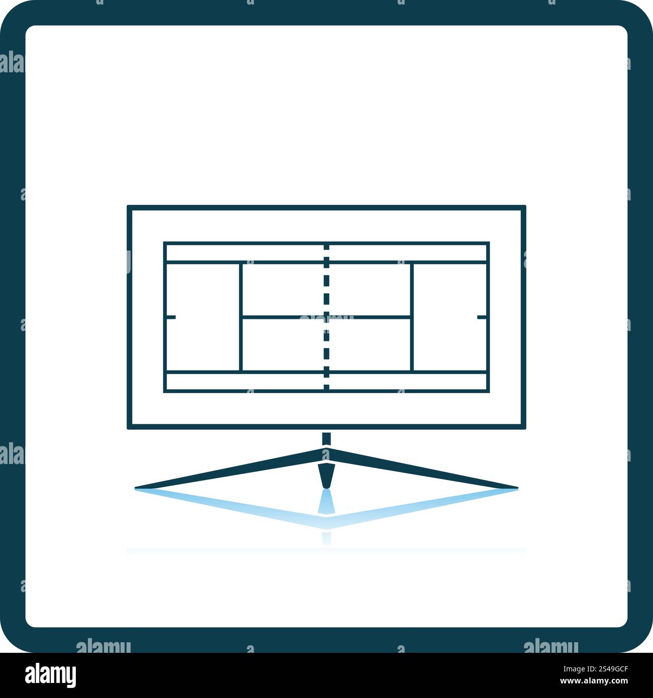 Tennis TV translation icon. Shadow reflection design. Vector ...