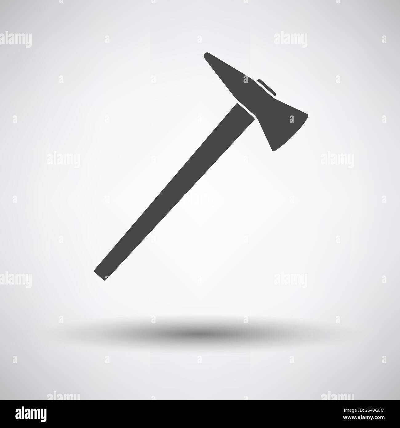 Fire axe icon on gray background with round shadow. Vector illustration ...
