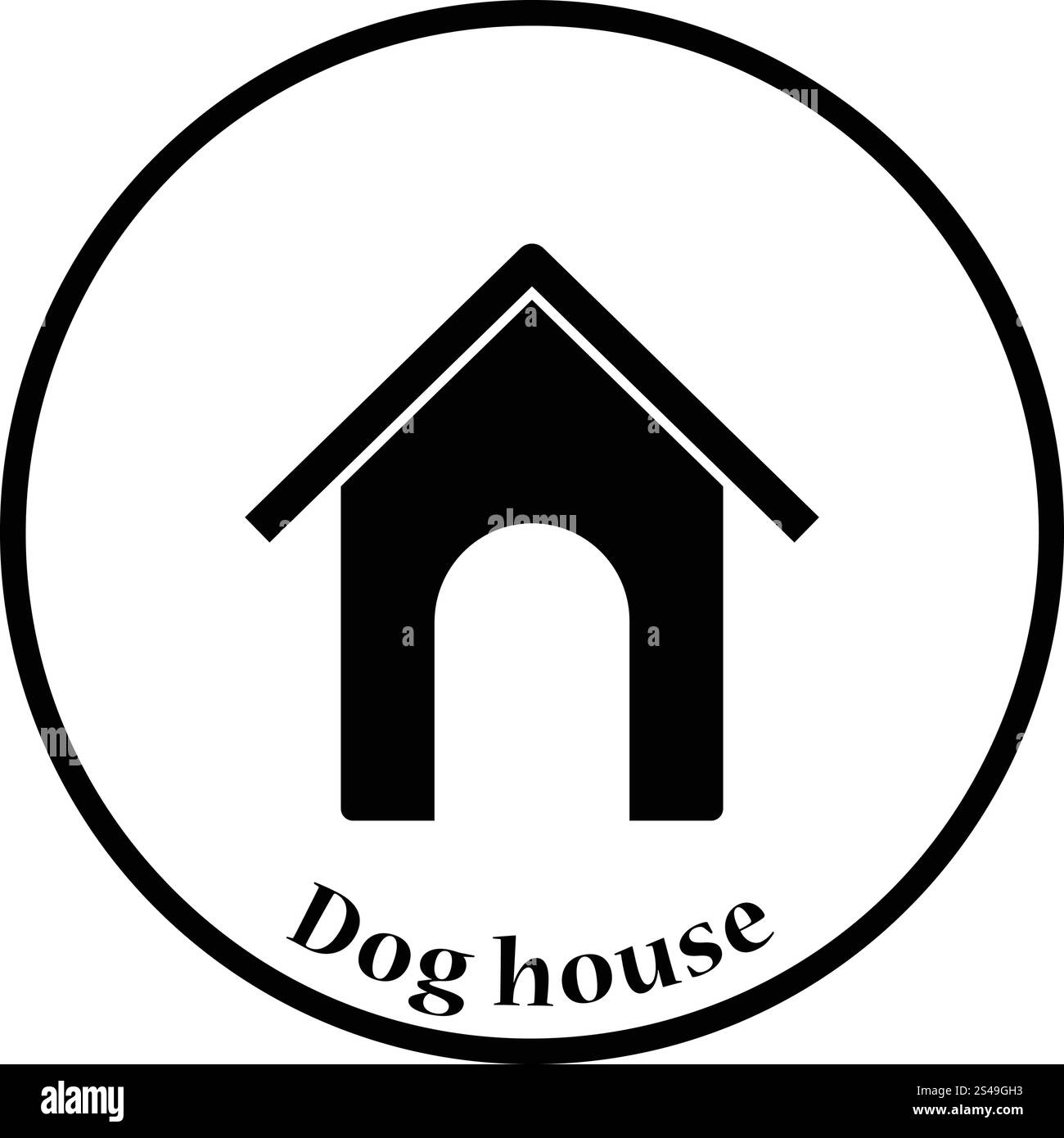 Dog house icon. Thin circle design. Vector illustration Stock Vector ...