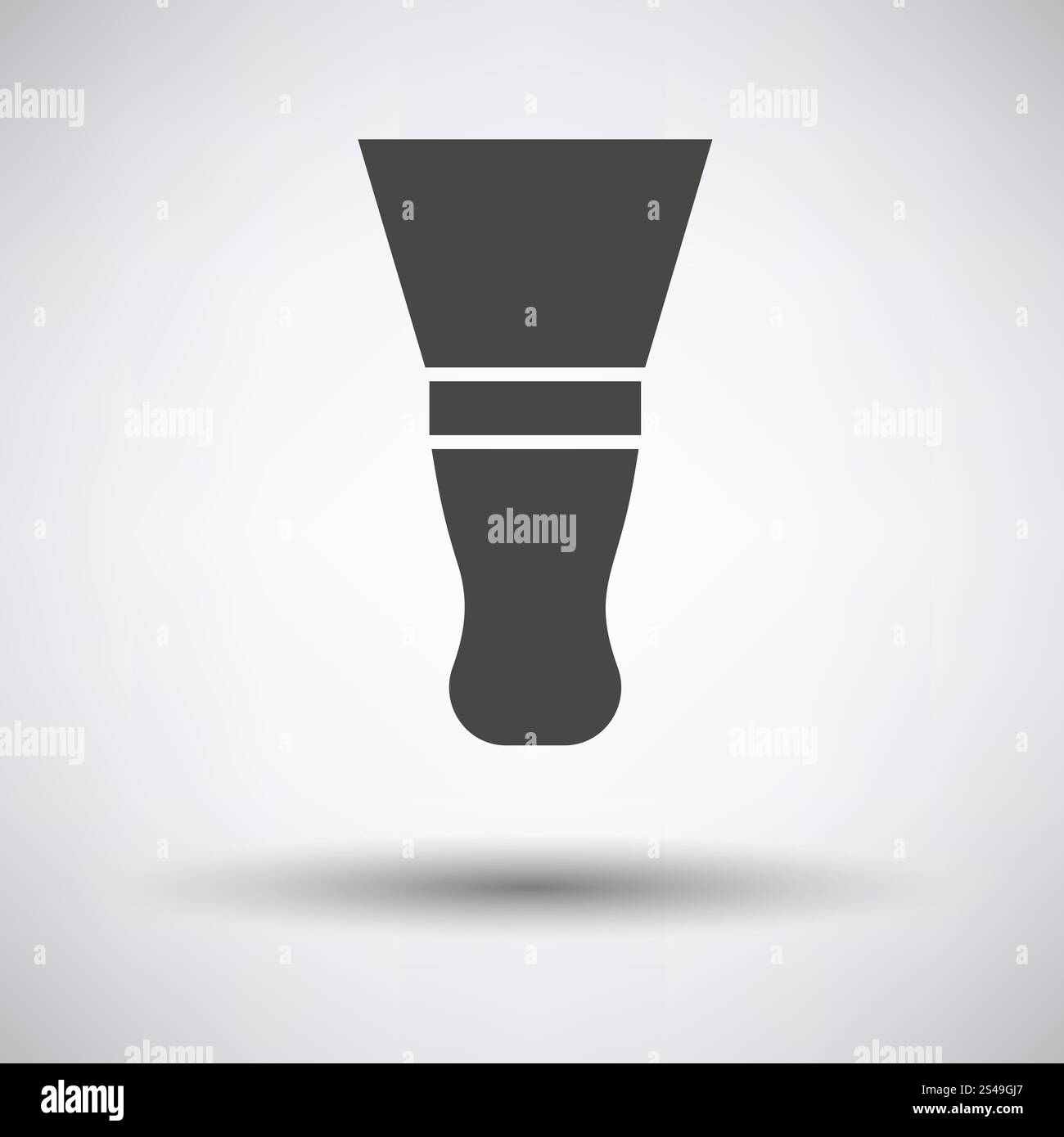 Putty knife icon on gray background, round shadow. Vector illustration ...