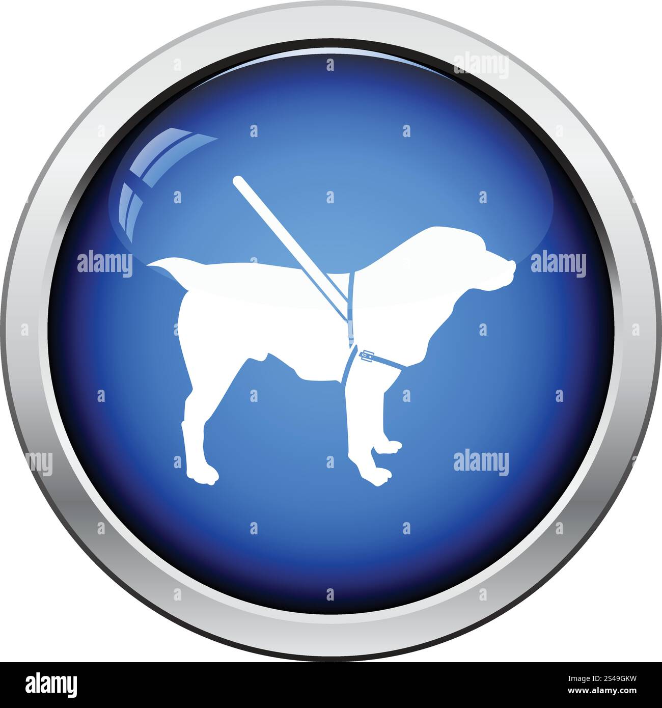 Gude dog icon. Glossy button design. Vector illustration Stock Vector ...