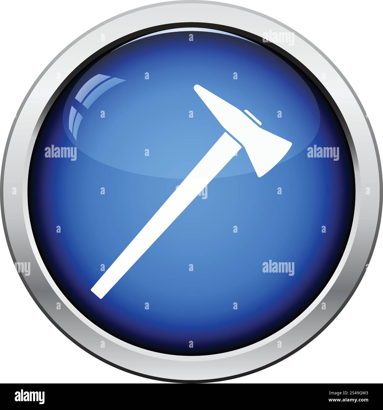 Fire axe icon. Glossy button design. Vector illustration Stock Vector ...