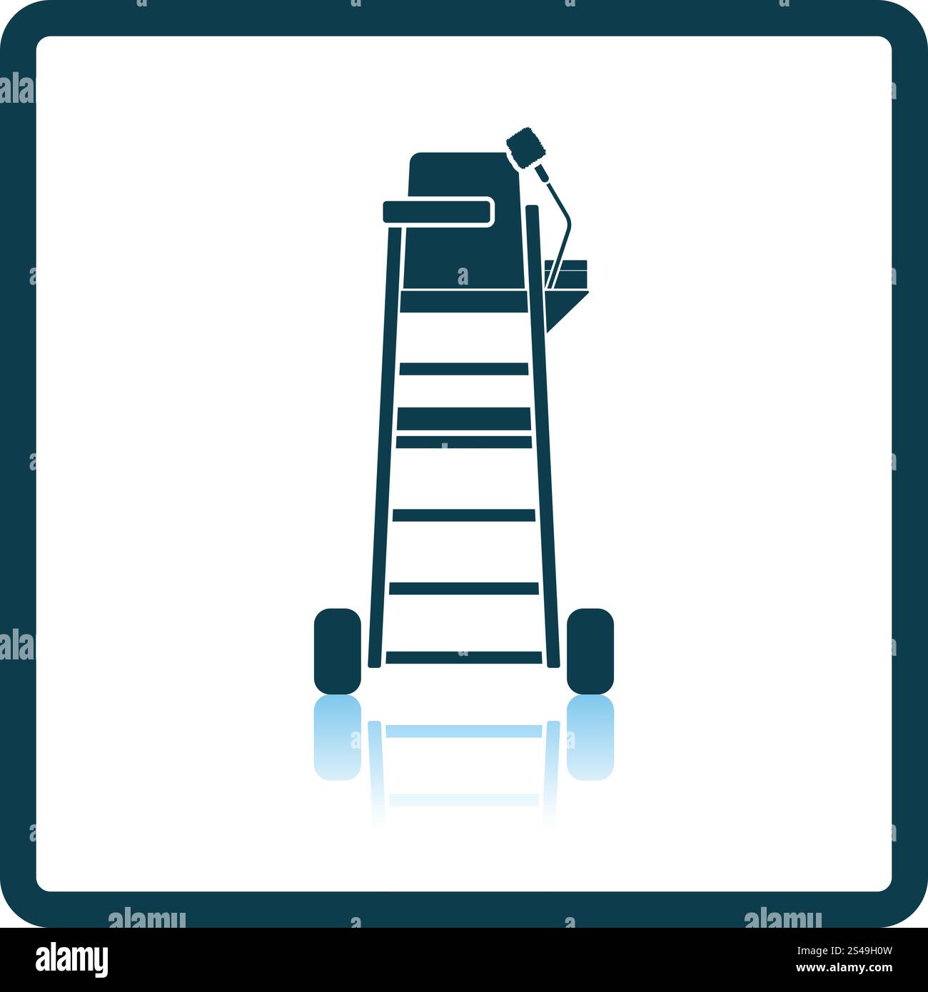 Tennis referee chair tower icon. Shadow reflection design. Vector ...