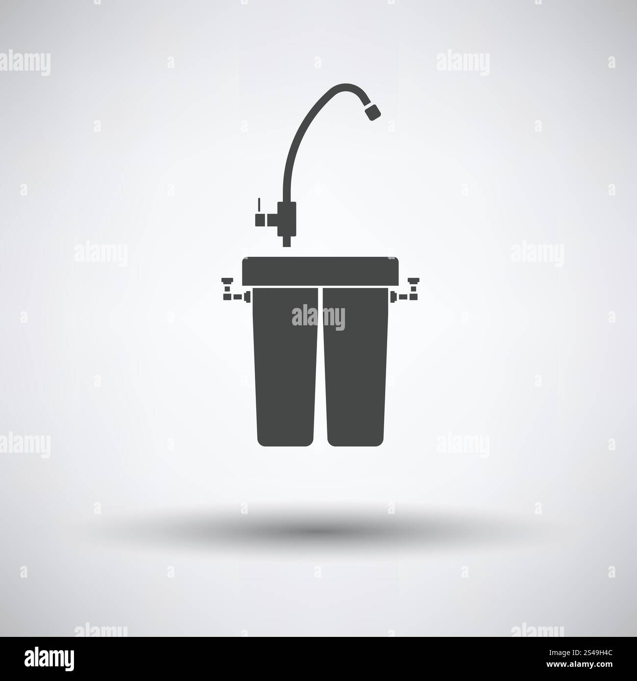 Water filter icon on gray background, round shadow. Vector illustration ...