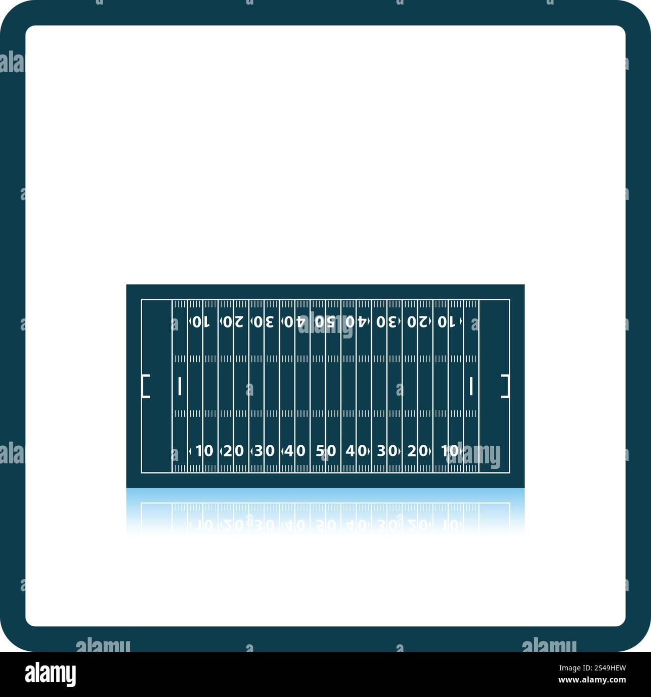 American football field mark icon. Shadow reflection design. Vector ...