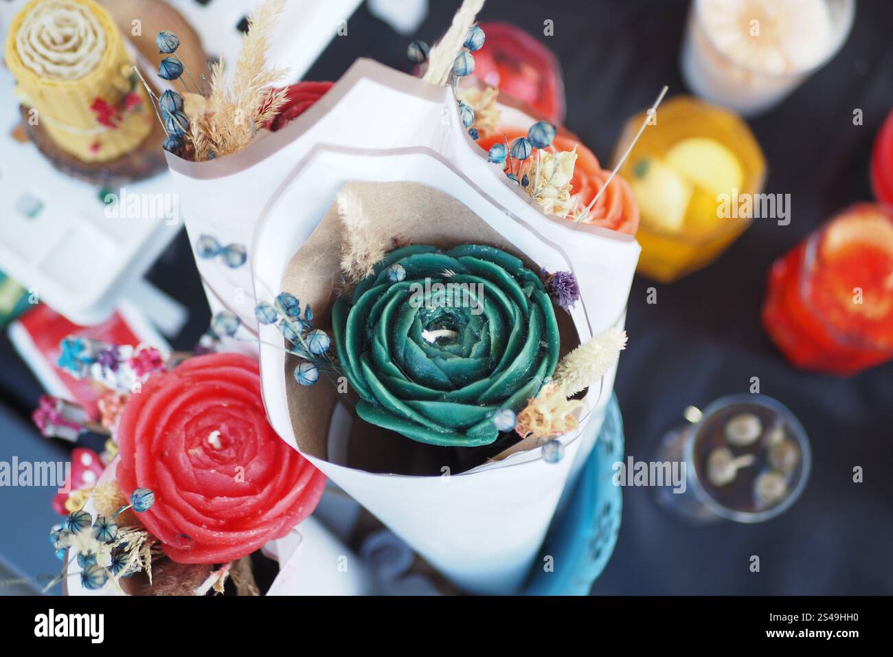 Vibrant and Colorful Handmade Flower Arrangement in Unique and Elegant ...