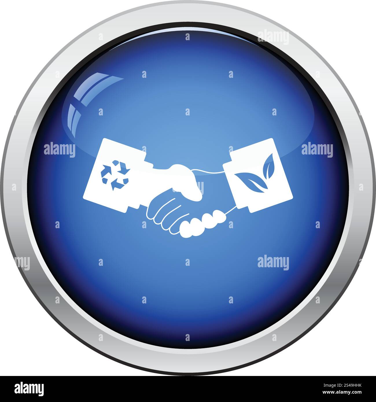 Ecological handshakes icon. Glossy button design. Vector illustration Stock Vector Image & Art ...