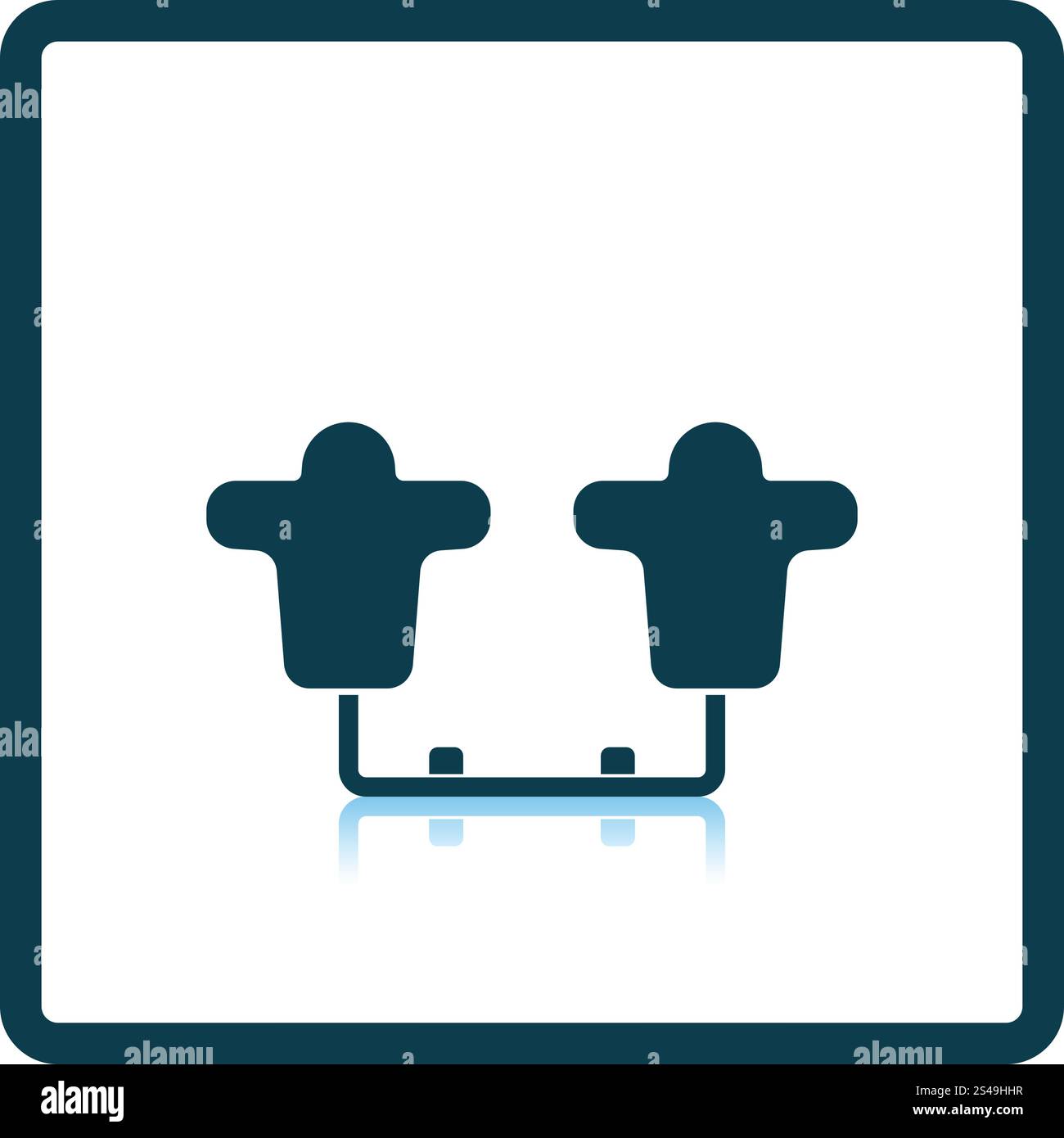 American football tackling sled icon. Shadow reflection design. Vector ...