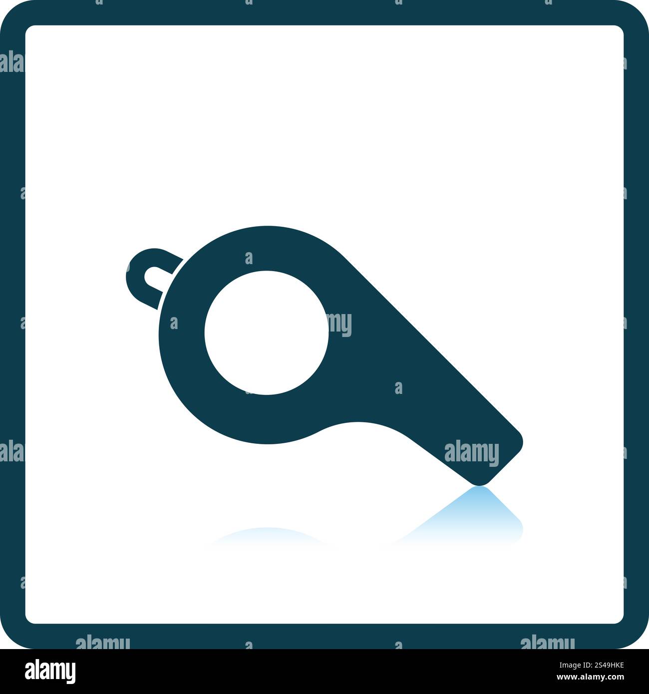American football whistle icon. Shadow reflection design. Vector ...