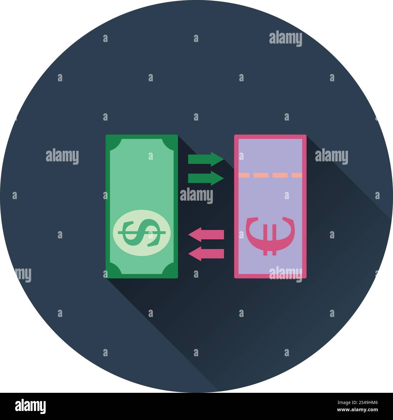 Currency exchange icon. Flat color design. Vector illustration Stock ...