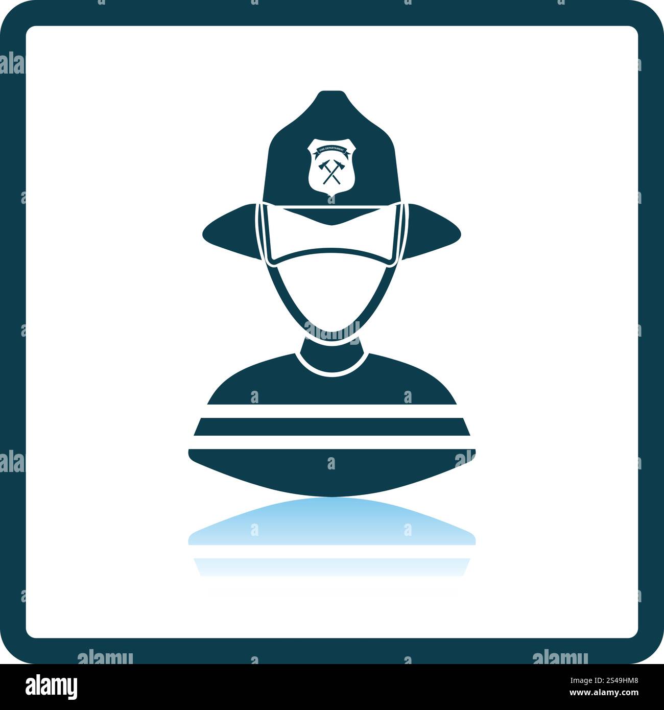 Fireman icon. Shadow reflection design. Vector illustration Stock ...