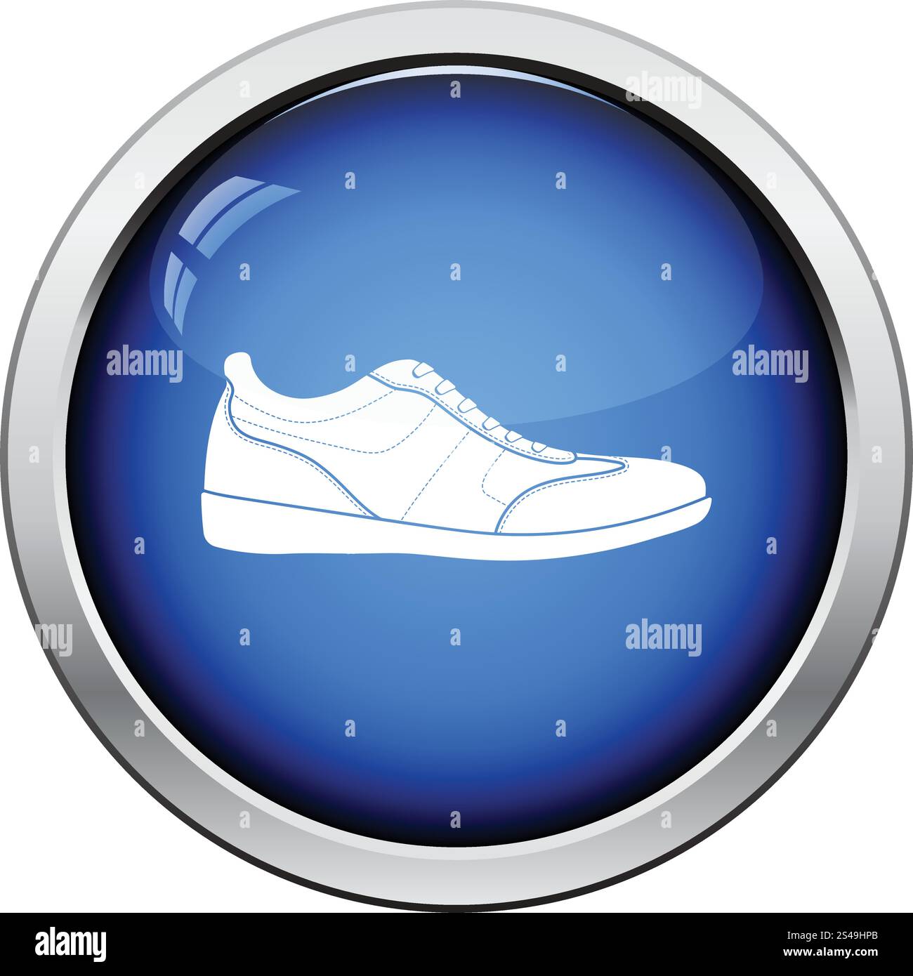 Man casual shoe icon. Glossy button design. Vector illustration Stock ...