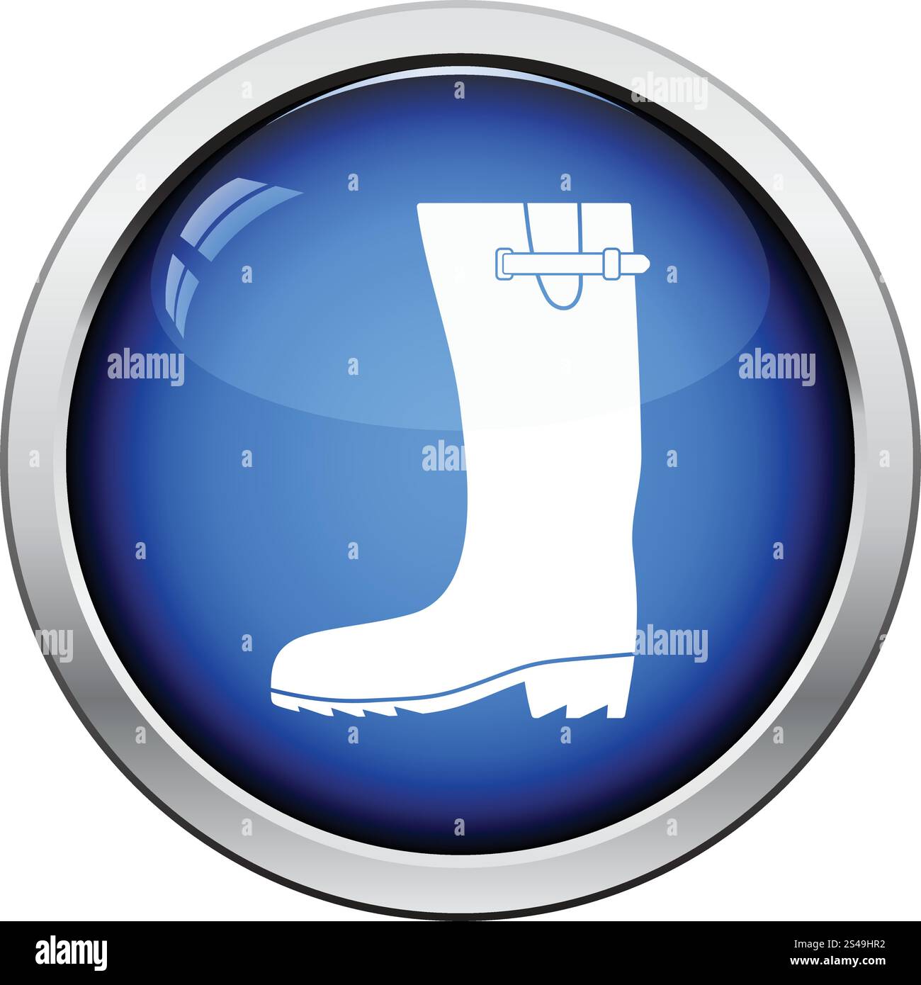 Rubber boot icon. Glossy button design. Vector illustration Stock ...