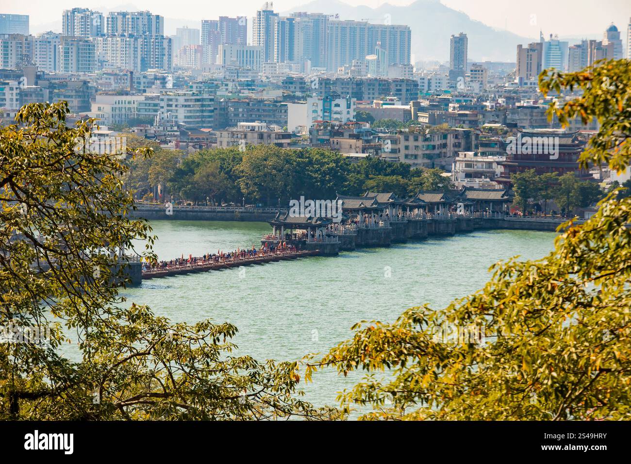Through the trees from Hanwengong Shrine, dedicated to Han Yu, the ...