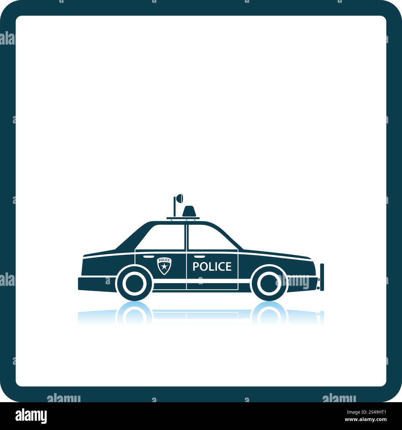 Police car icon. Shadow reflection design. Vector illustration Stock ...