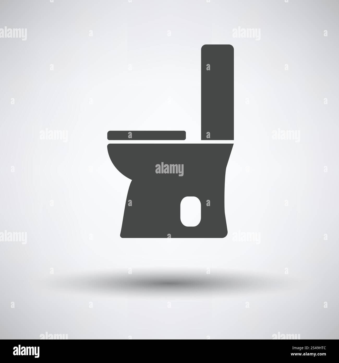 Toilet bowl icon on gray background, round shadow. Vector illustration ...
