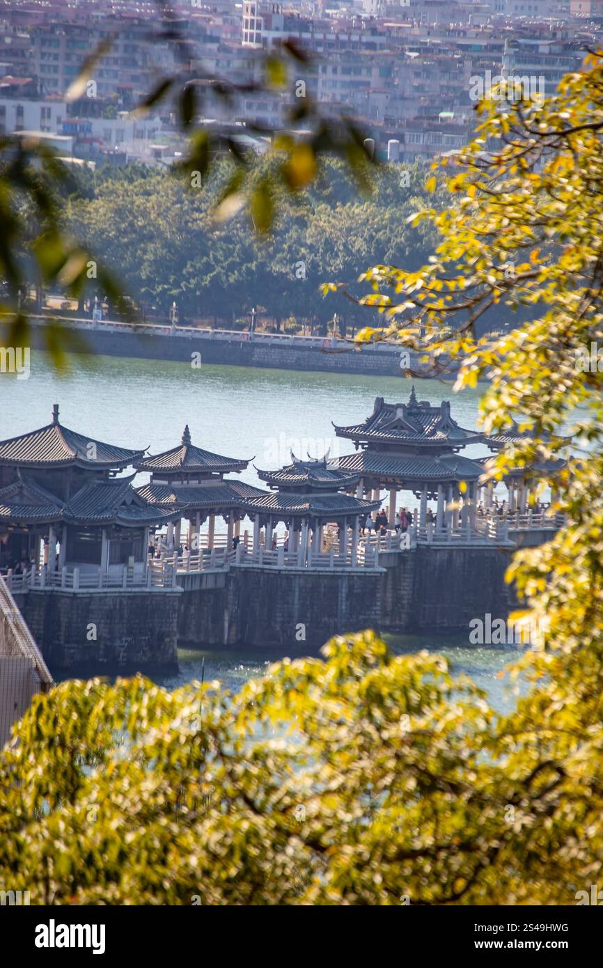 Through the trees from Hanwengong Shrine, dedicated to Han Yu, the ...