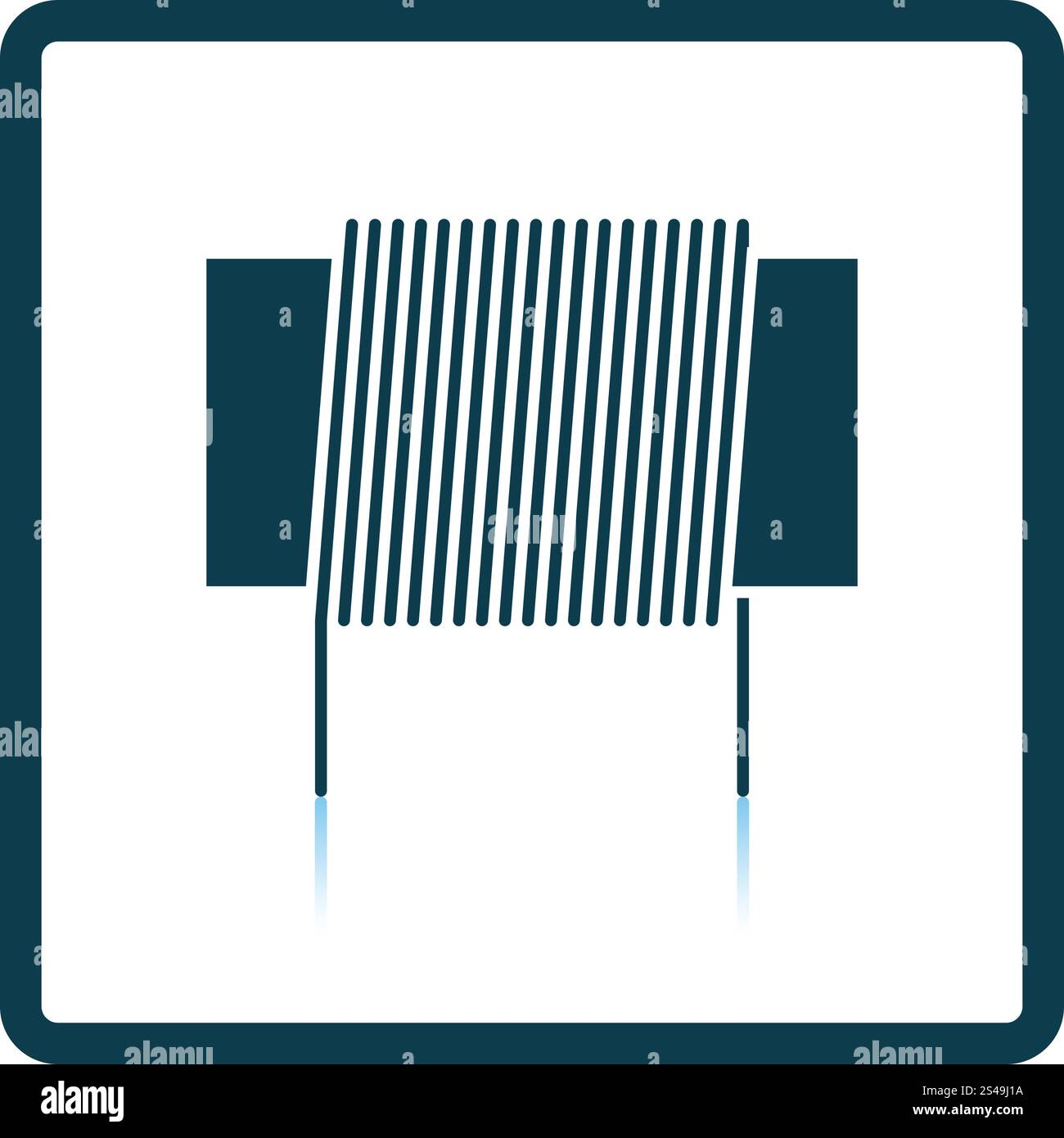 Inductor coil icon. Shadow reflection design. Vector illustration Stock ...