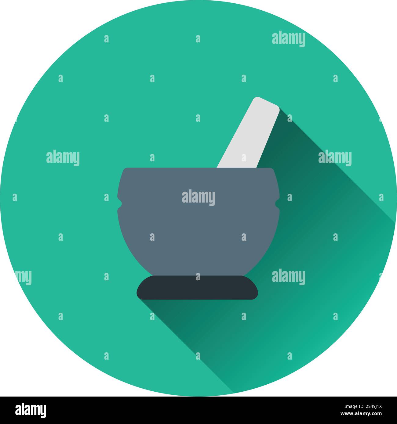 Mortar and pestel icon. Flat color design. Vector illustration Stock ...