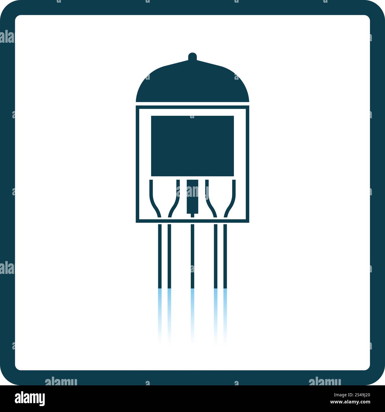 Electronic vacuum tube icon. Shadow reflection design. Vector ...