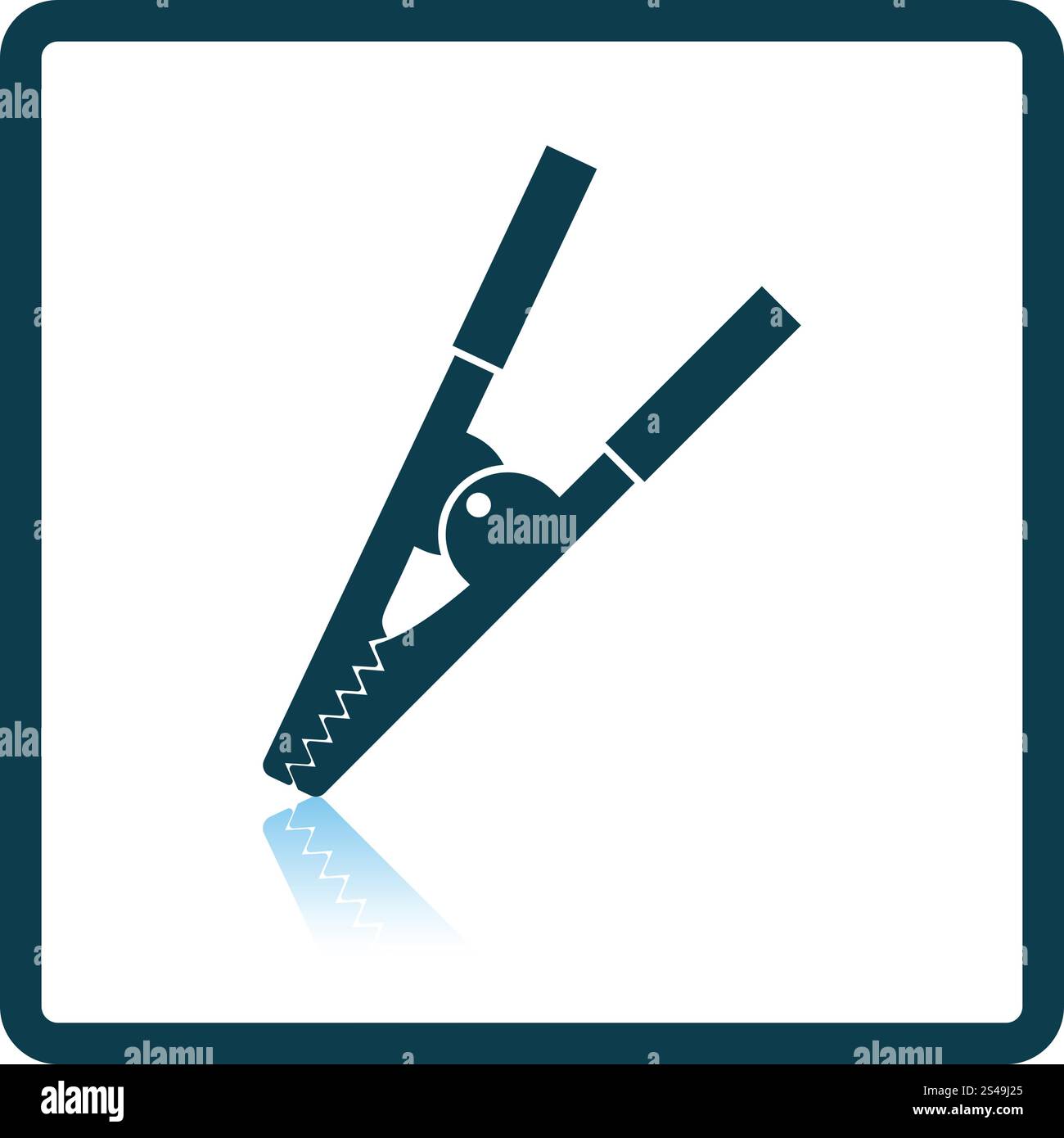 Crocodile clip icon. Shadow reflection design. Vector illustration ...