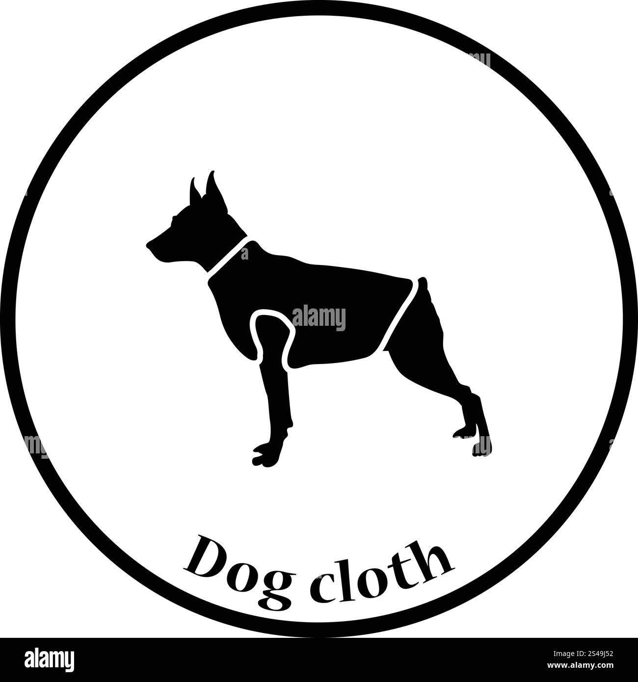 Dog cloth icon. Thin circle design. Vector illustration Stock Vector ...