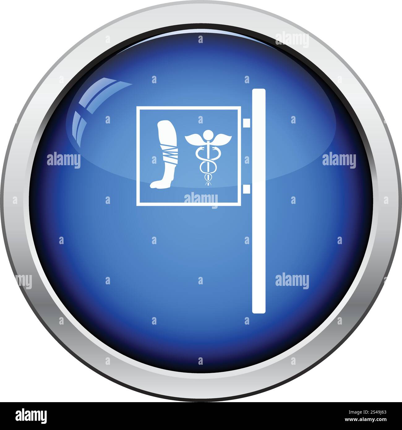 Vet clinic icon. Glossy button design. Vector illustration Stock Vector ...