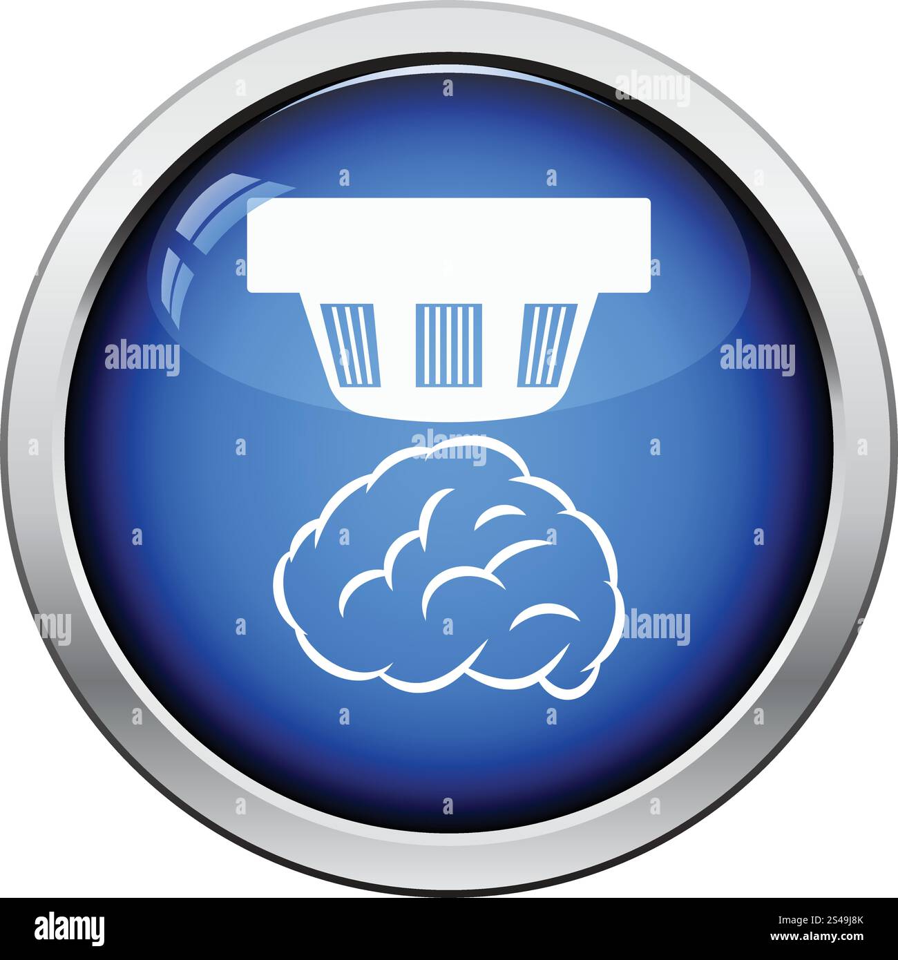 Smoke sensor icon. Glossy button design. Vector illustration Stock Vector Image & Art - Alamy