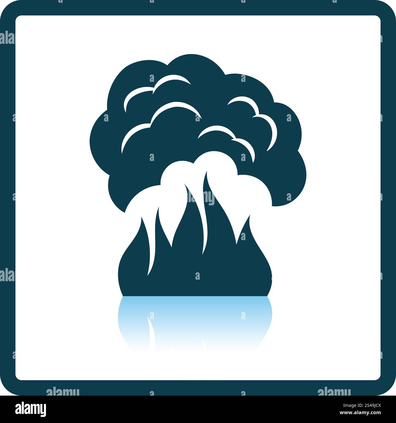 Fire and smoke icon. Shadow reflection design. Vector illustration ...