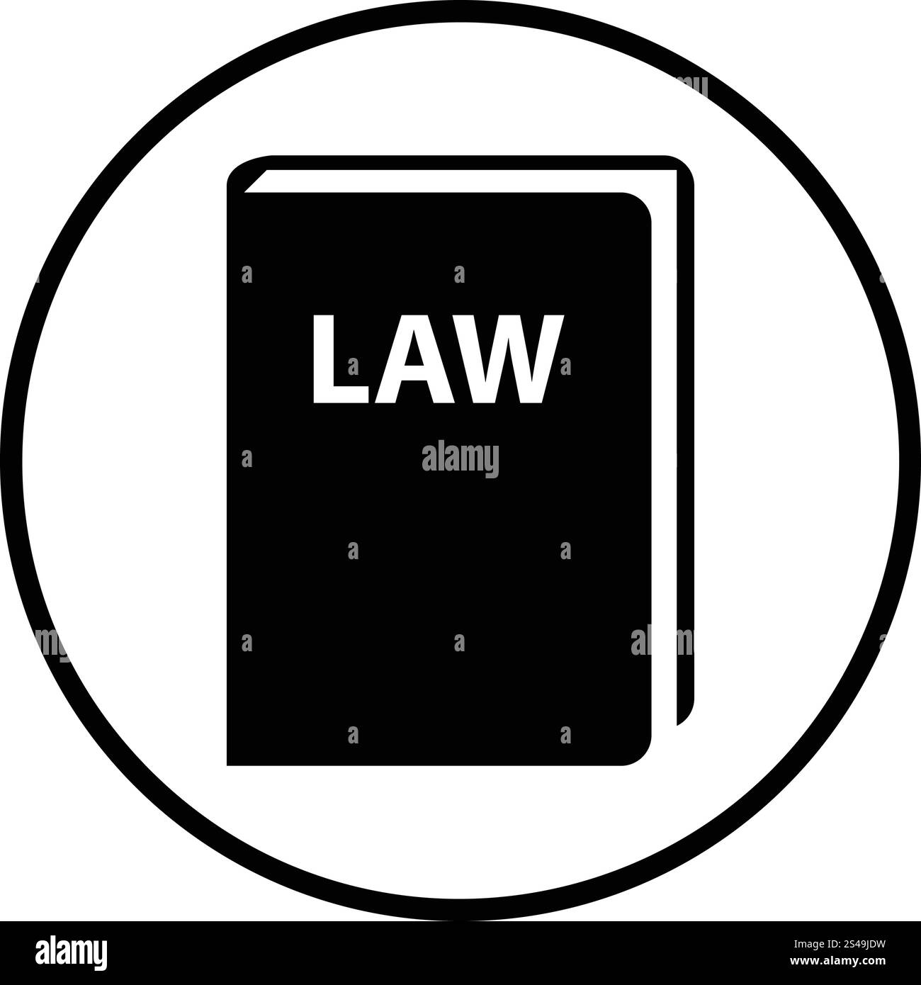 Law book icon. Thin circle design. Vector illustration Stock Vector ...