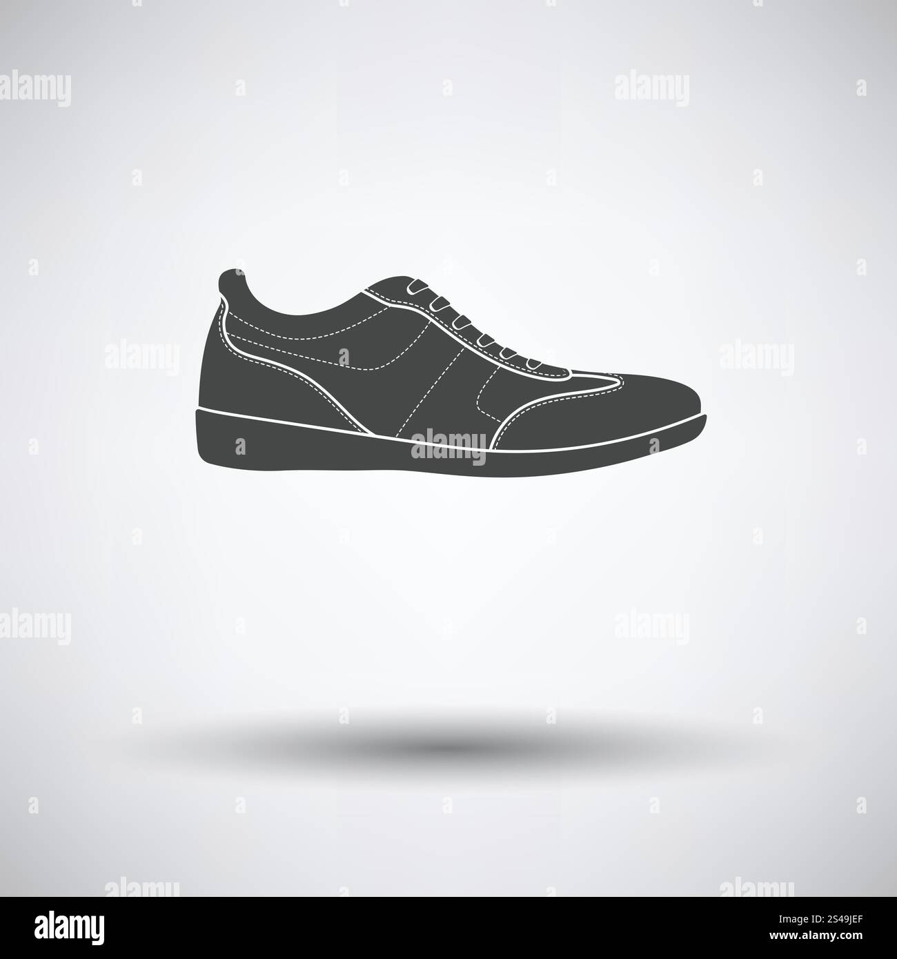 Man casual shoe icon on gray background with round shadow. Vector ...