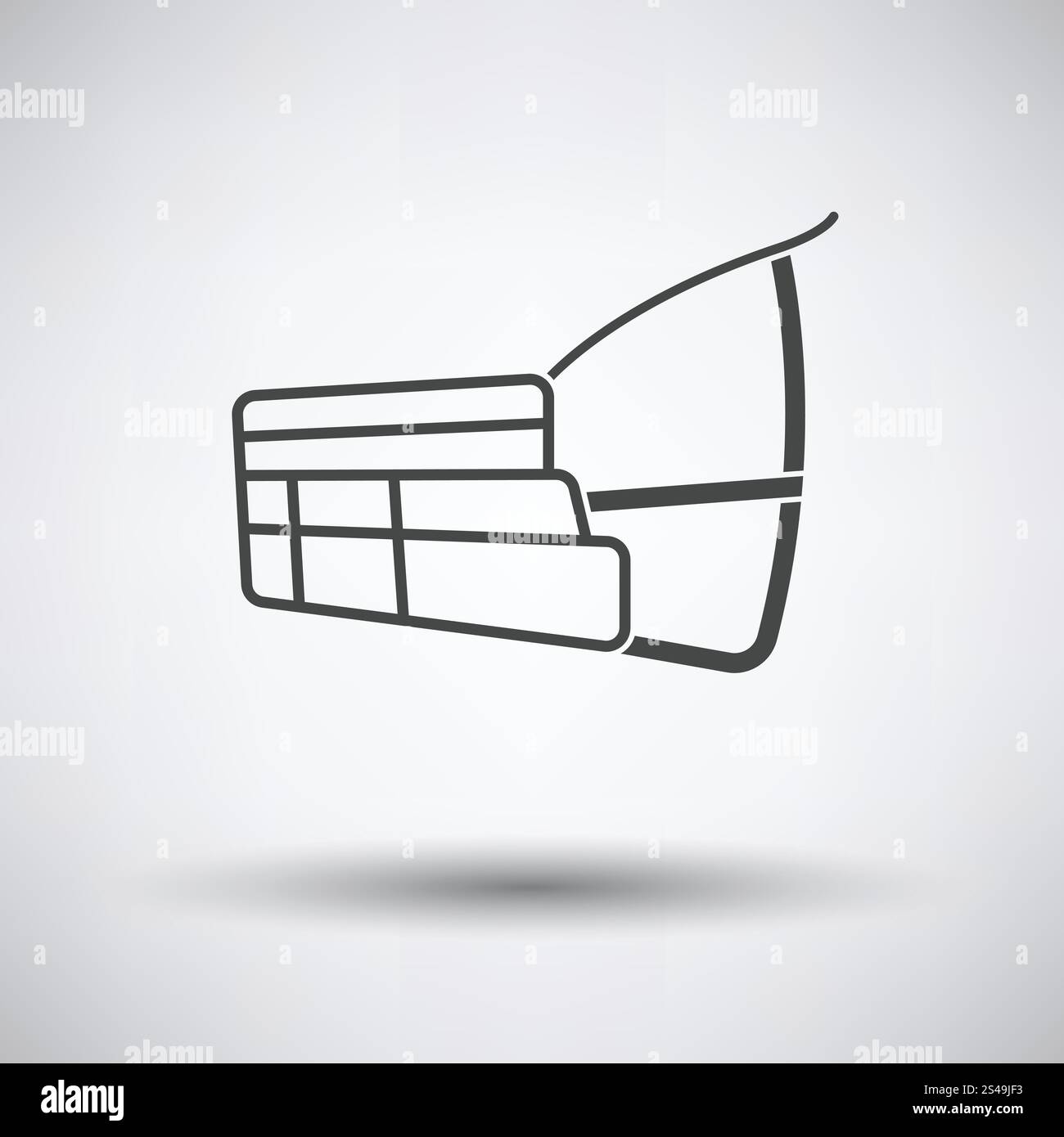 Dog muzzle icon on gray background with round shadow. Vector ...