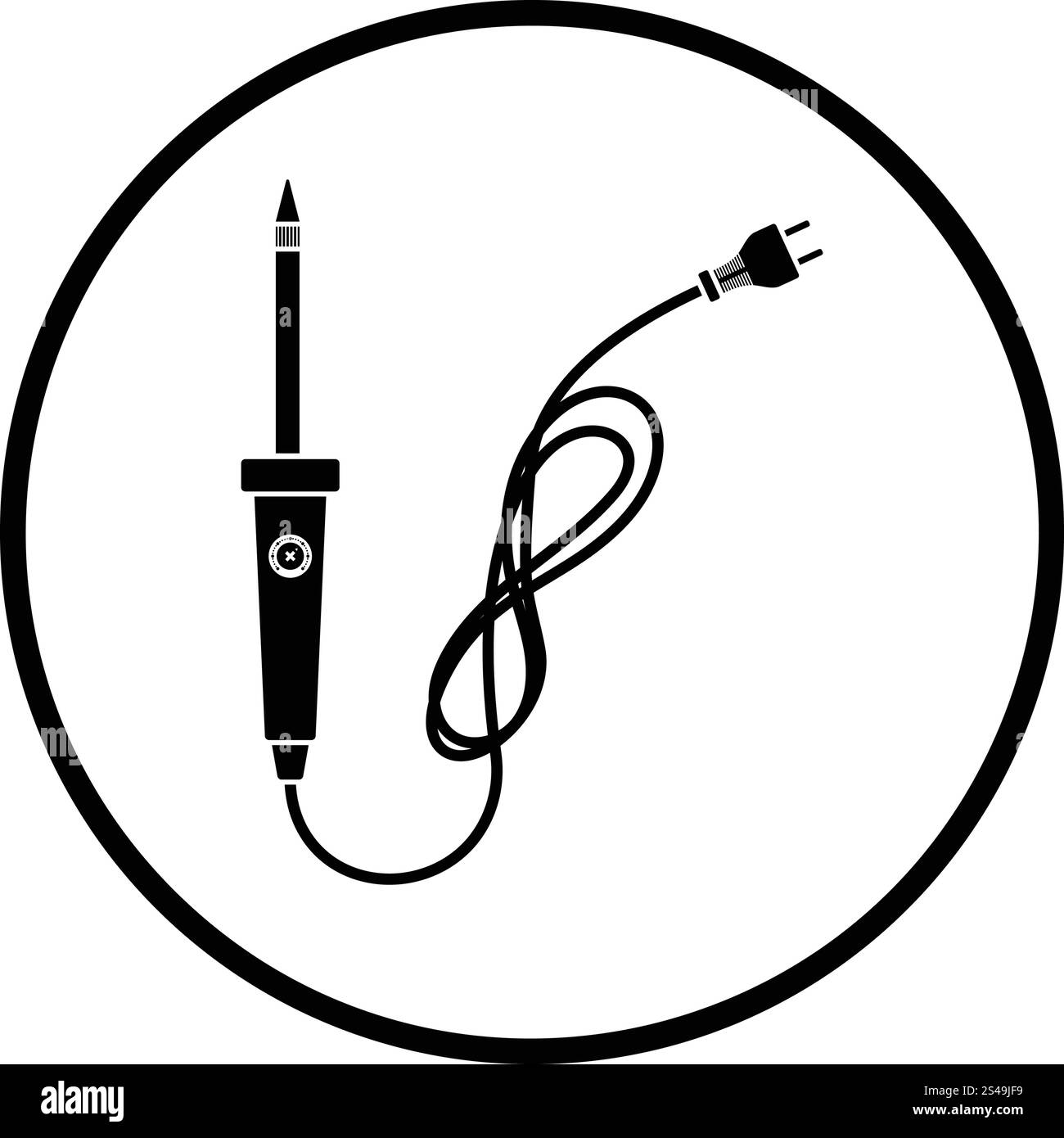 Soldering iron icon. Thin circle design. Vector illustration Stock Vector Image & Art - Alamy