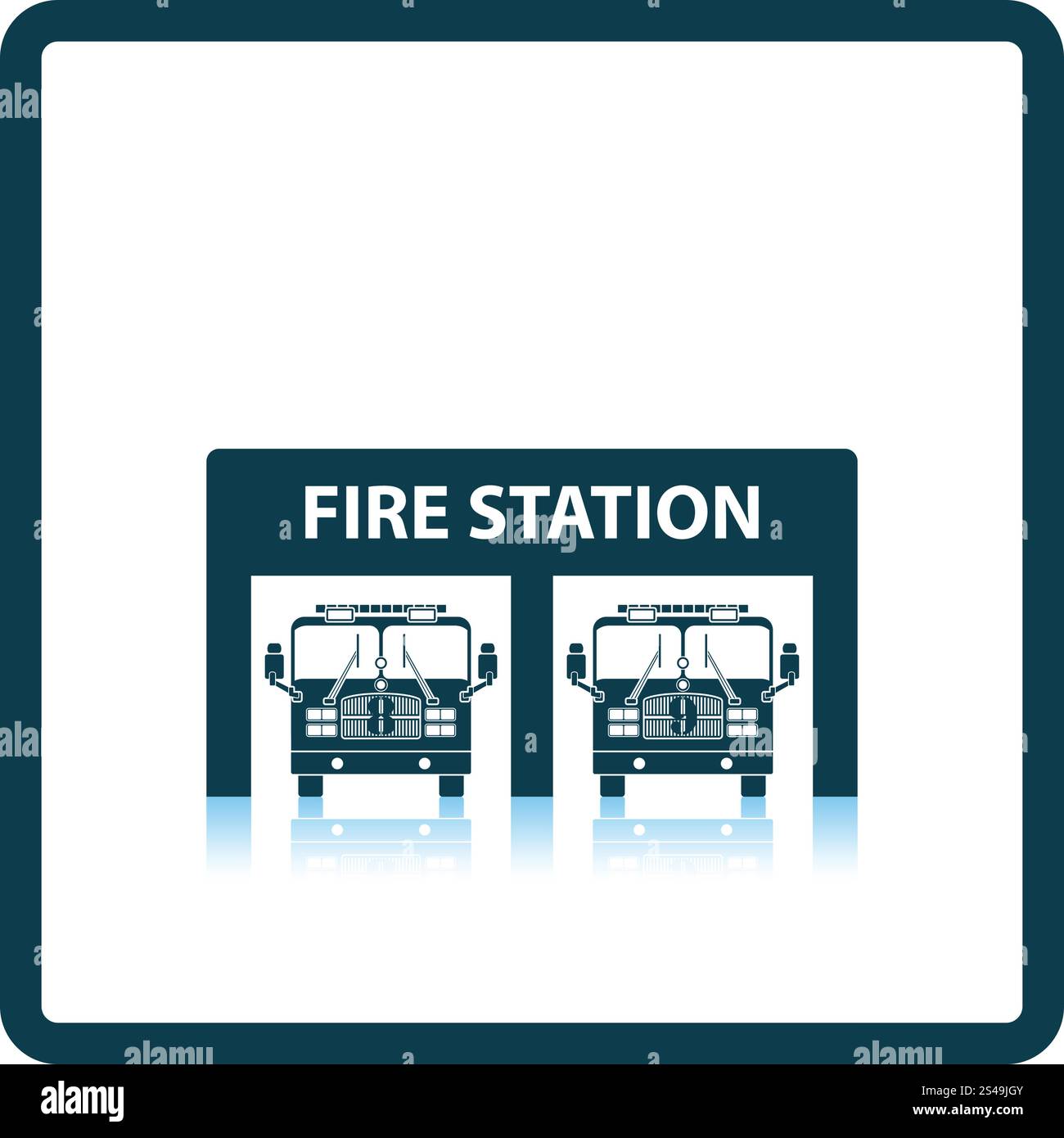 Fire station icon. Shadow reflection design. Vector illustration Stock ...