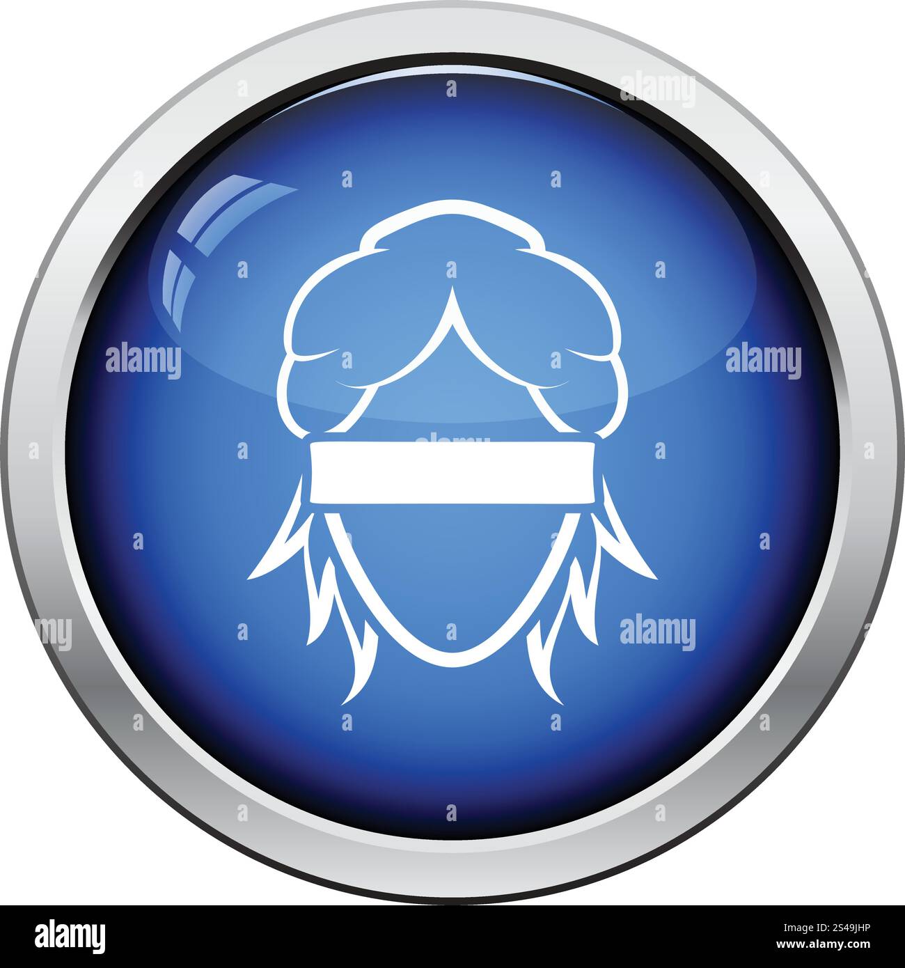 Femida head icon. Glossy button design. Vector illustration Stock ...